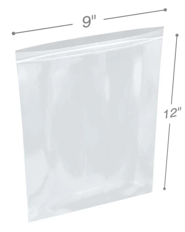 9 x 12" 6 Mil White Block Reclosable Bags | Turner Supply
